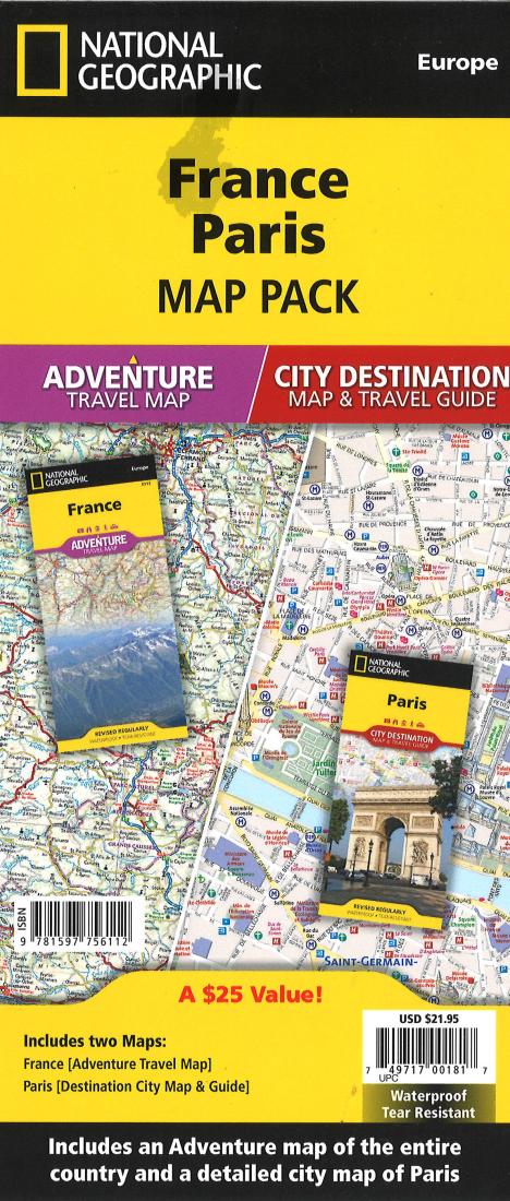 France & Paris Map Pack Bundle by National Geographic Maps
