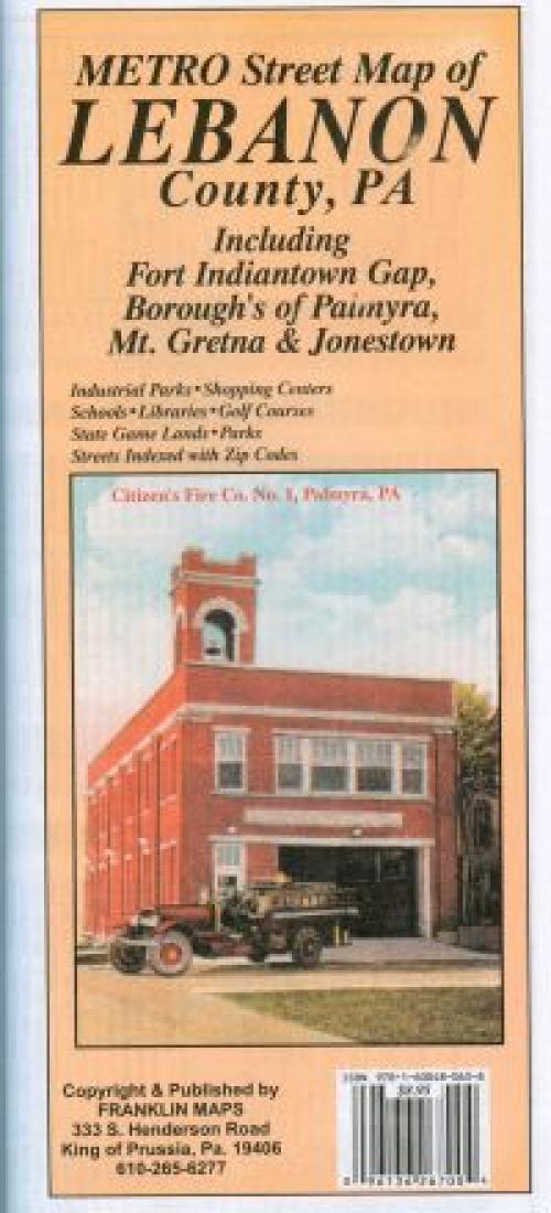 Metro Street Map of Lebanon County, PA by Franklin Maps