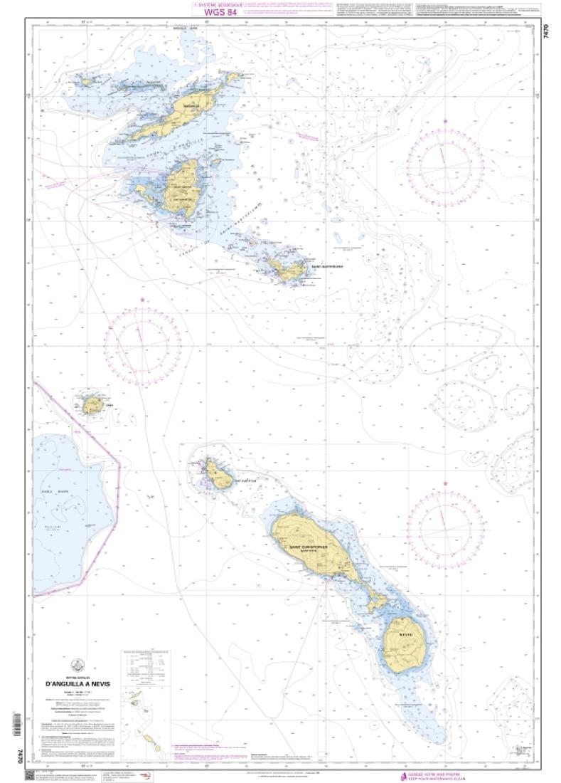 D'Anguilla a Nevis nautical chart by SHOM