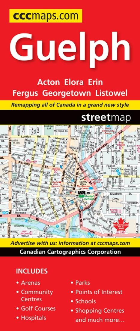 Guelph Road Map by Canadian Cartographics Corporation