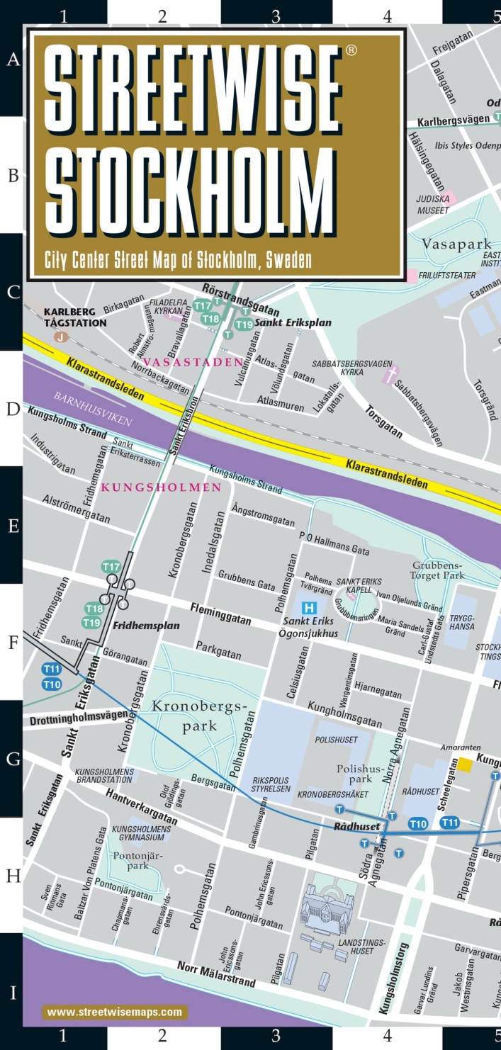Streetwise Stockholm laminated map