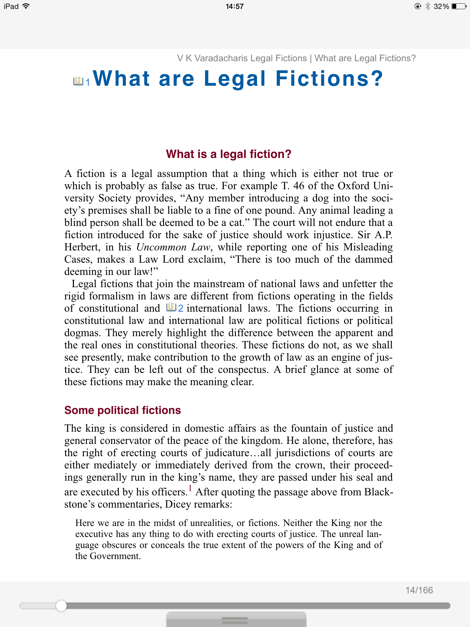 V.K. Varadachari Legal Fictions