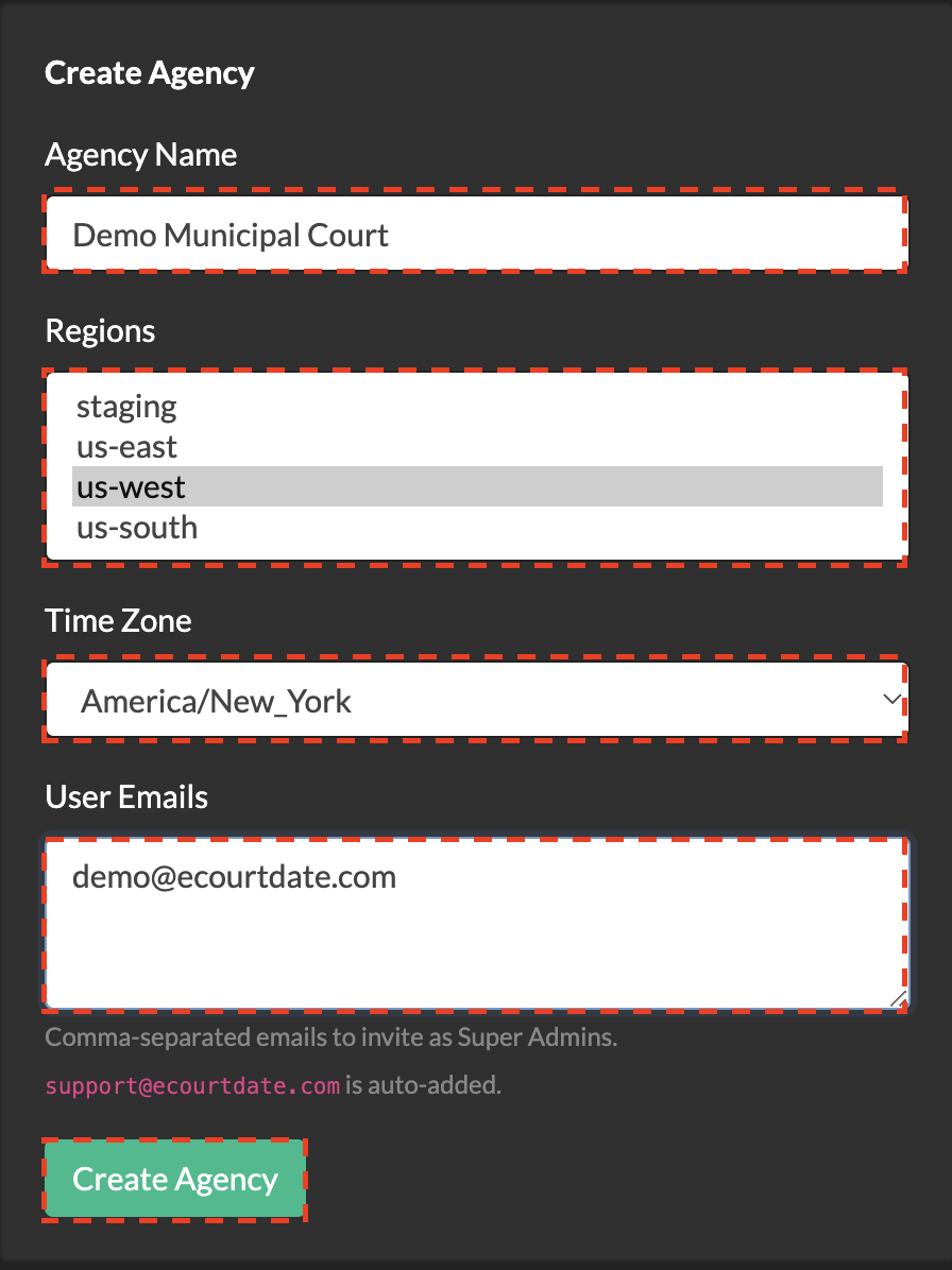 How to Create a New Agency