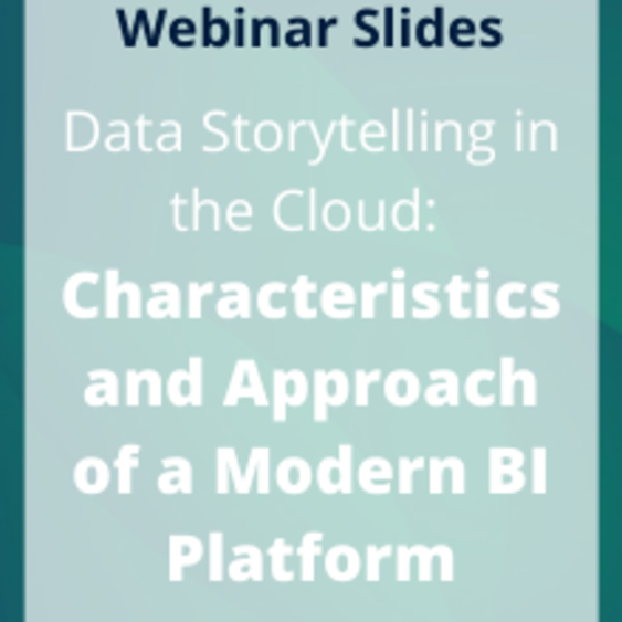 Slides: Data Storytelling in the Cloud: Characteristics and Approach of ...