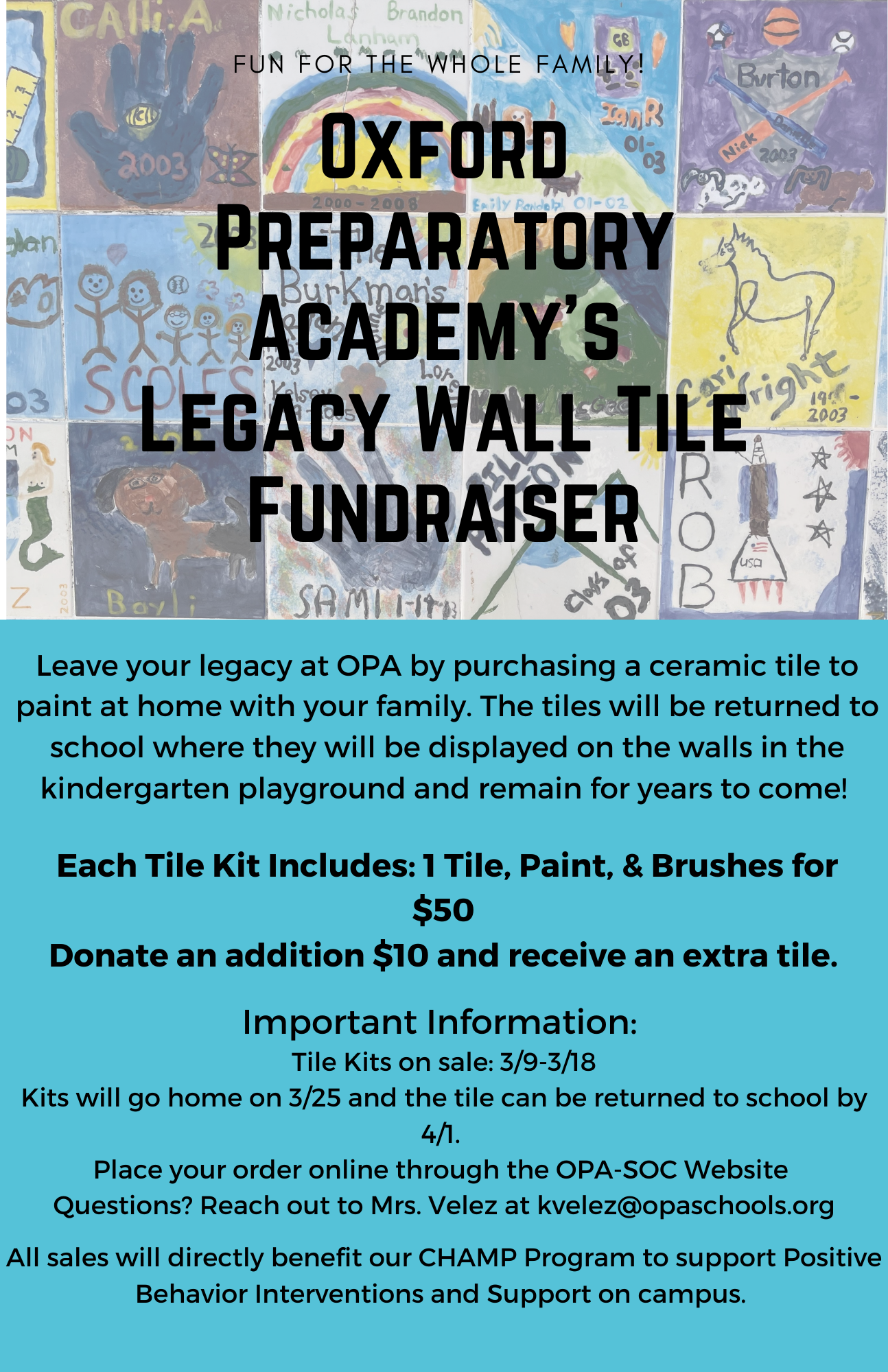 Legacy Wall Tile Fundraiser - Oxford Preparatory Academy (OPA) Fundraising