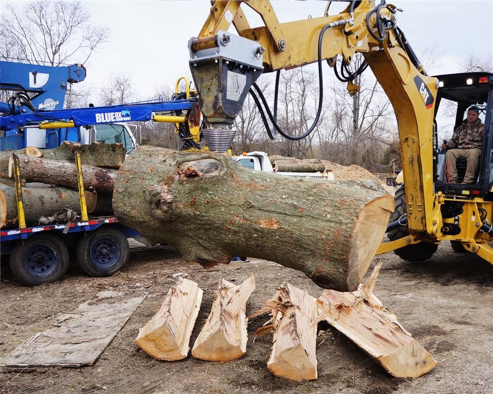 Backhoe Wood Splitter Attachment