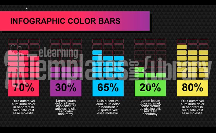 80s Neon Style Infographic Color Bars - PowerPoint