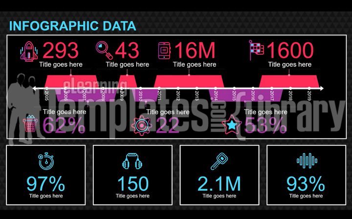 80s Neon Style Infographic Data - PowerPoint