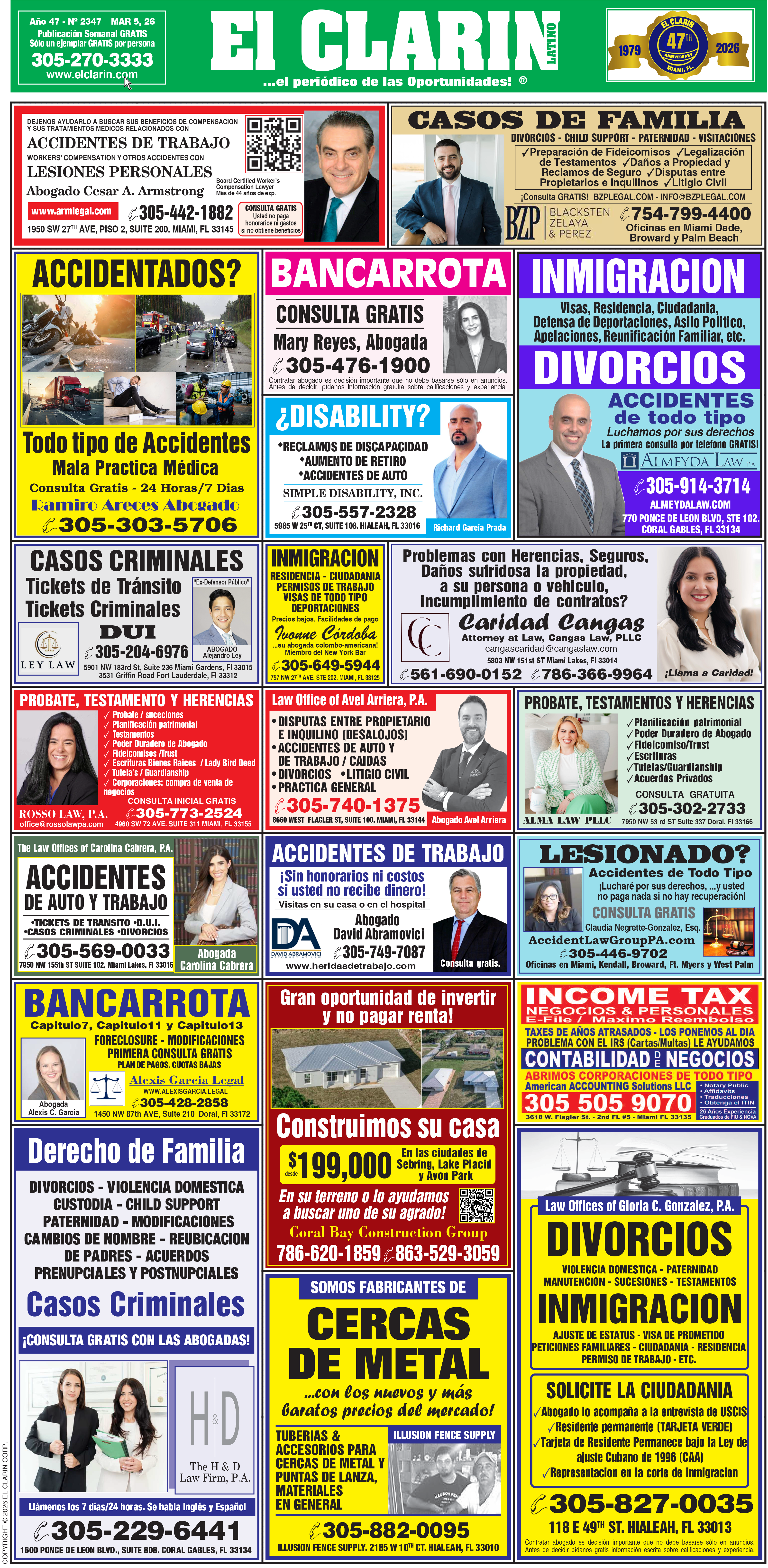 El Clarin: Anuncios clasificados en Miami