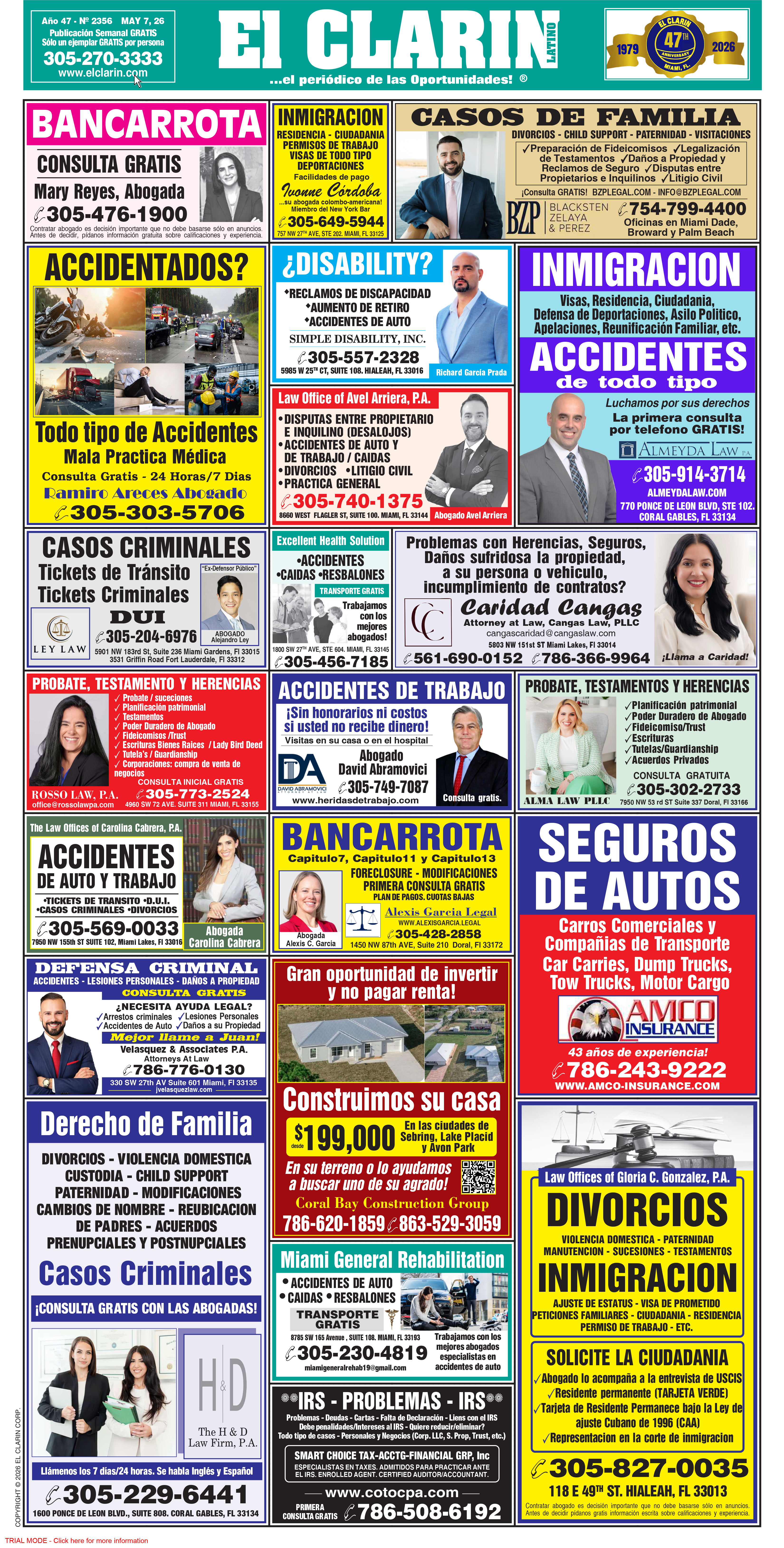 El Clarin: Anuncios clasificados en Miami