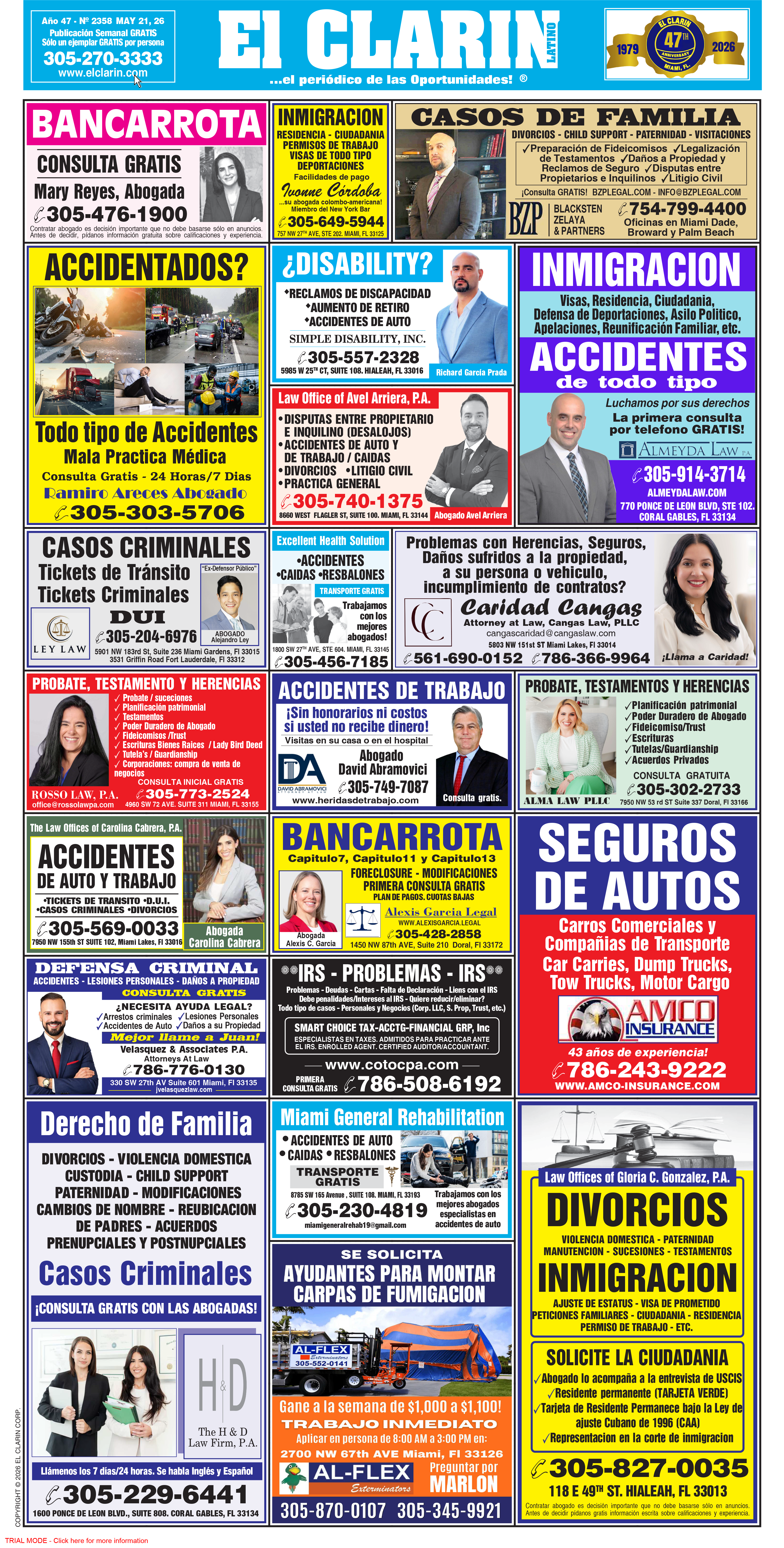 El Clarin: Anuncios clasificados en Miami