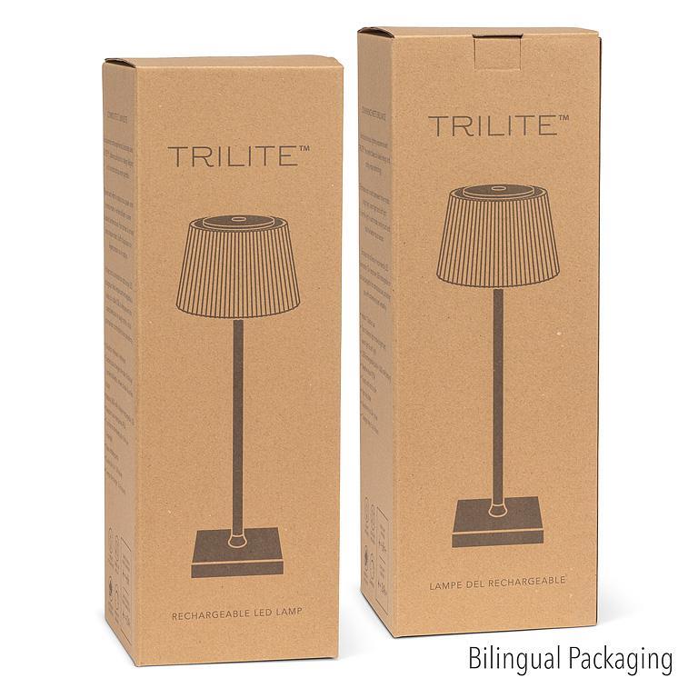 Fluted Amber Shade LED Outdoor Table Lamp-15"H