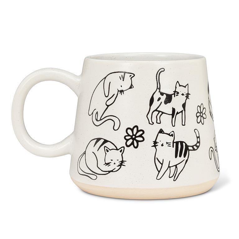 Oversized Mug w/Cats-4"H(17oz)