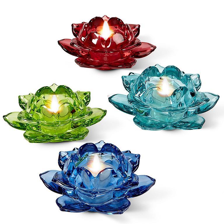 Flower Bloom Votive-4Asst-5"W