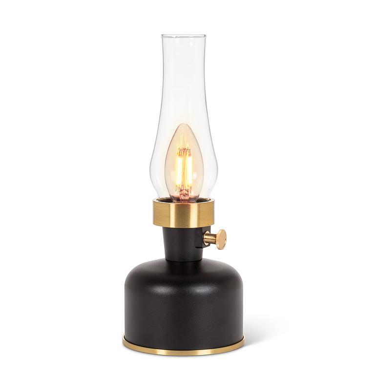 Lantern LED Lamp w/Chimney-Blk-10.5"H