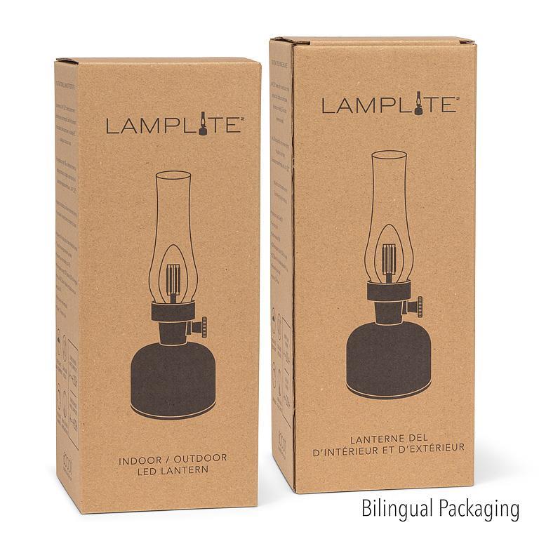 Lantern LED Lamp w/Chimney-Blk-10.5"H