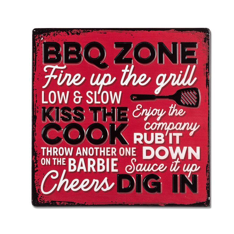 BBQ Zone Wall Sign-12"Sq