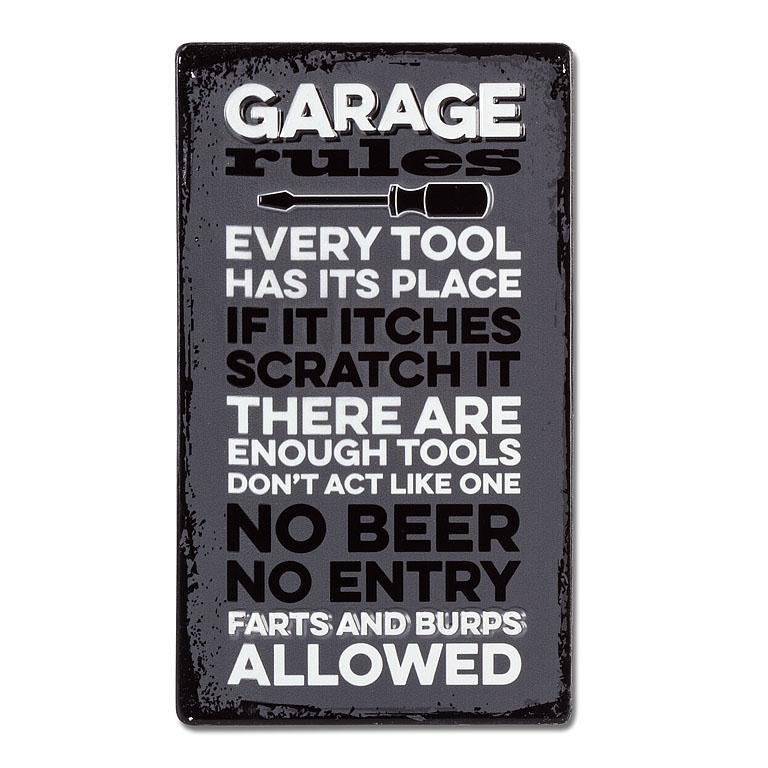 Garage Rules Wall Sign-7x12"H