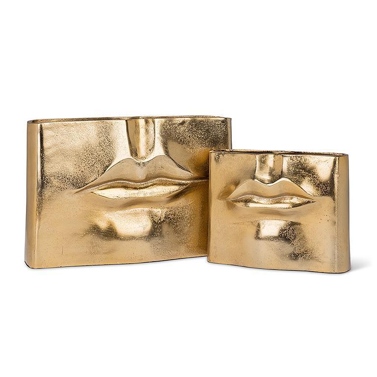 Lg Rectangle Lip Vase-Gold-3x11.5"W