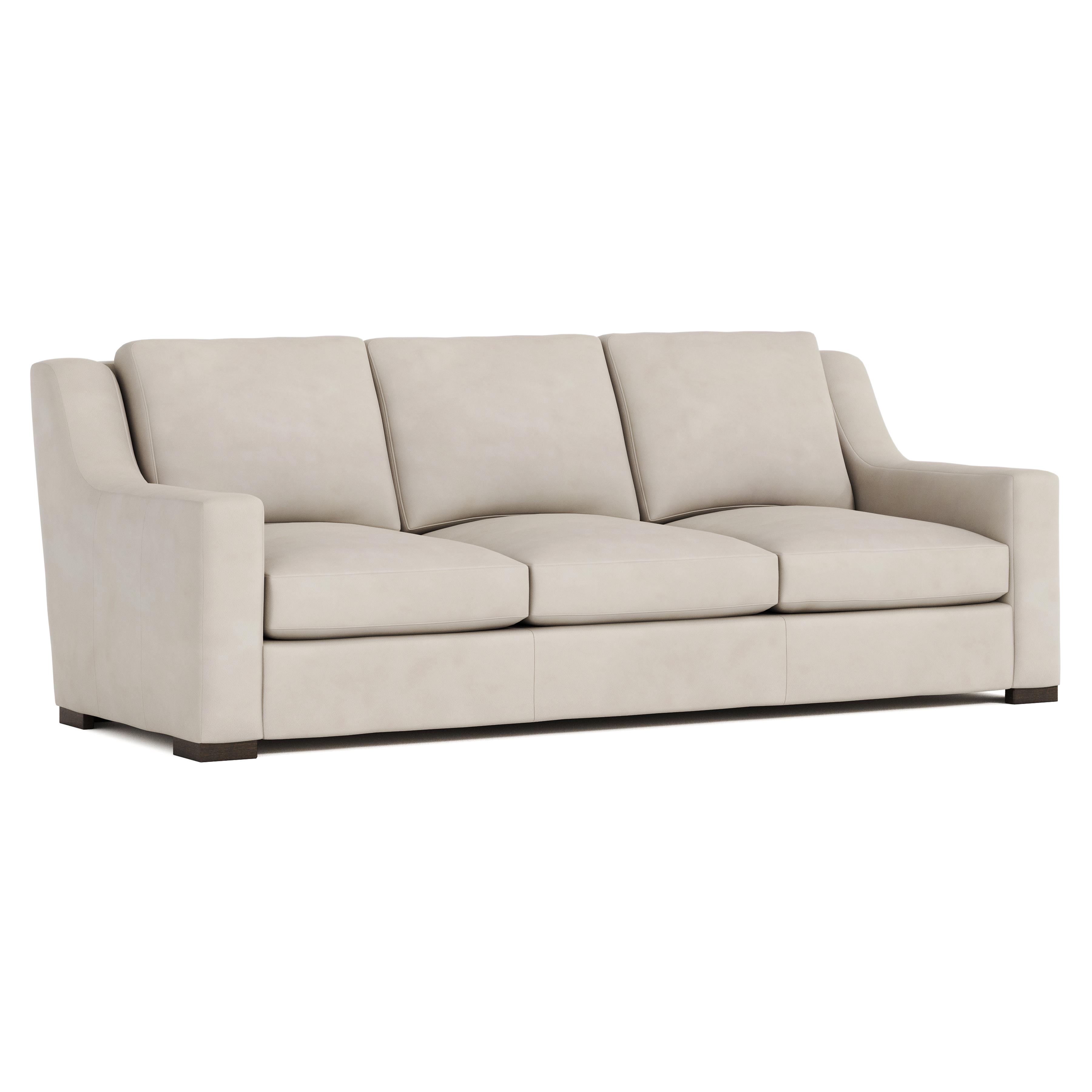 Germain Leather Sofa Without Pillows