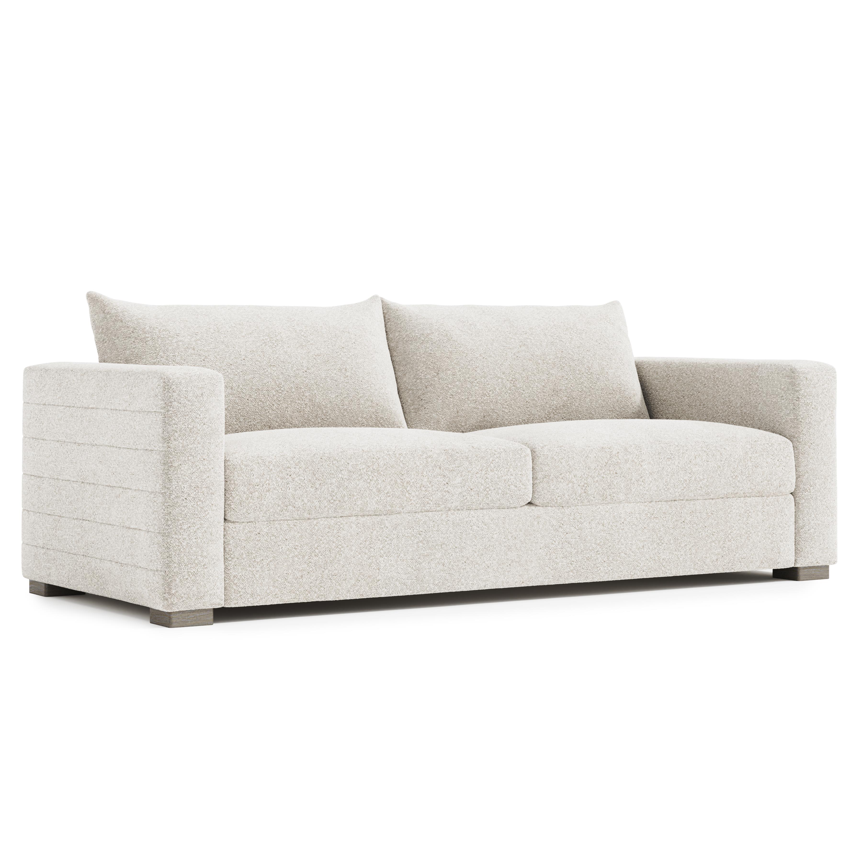 Helena Fabric Sofa Without Pillows Wood Foot