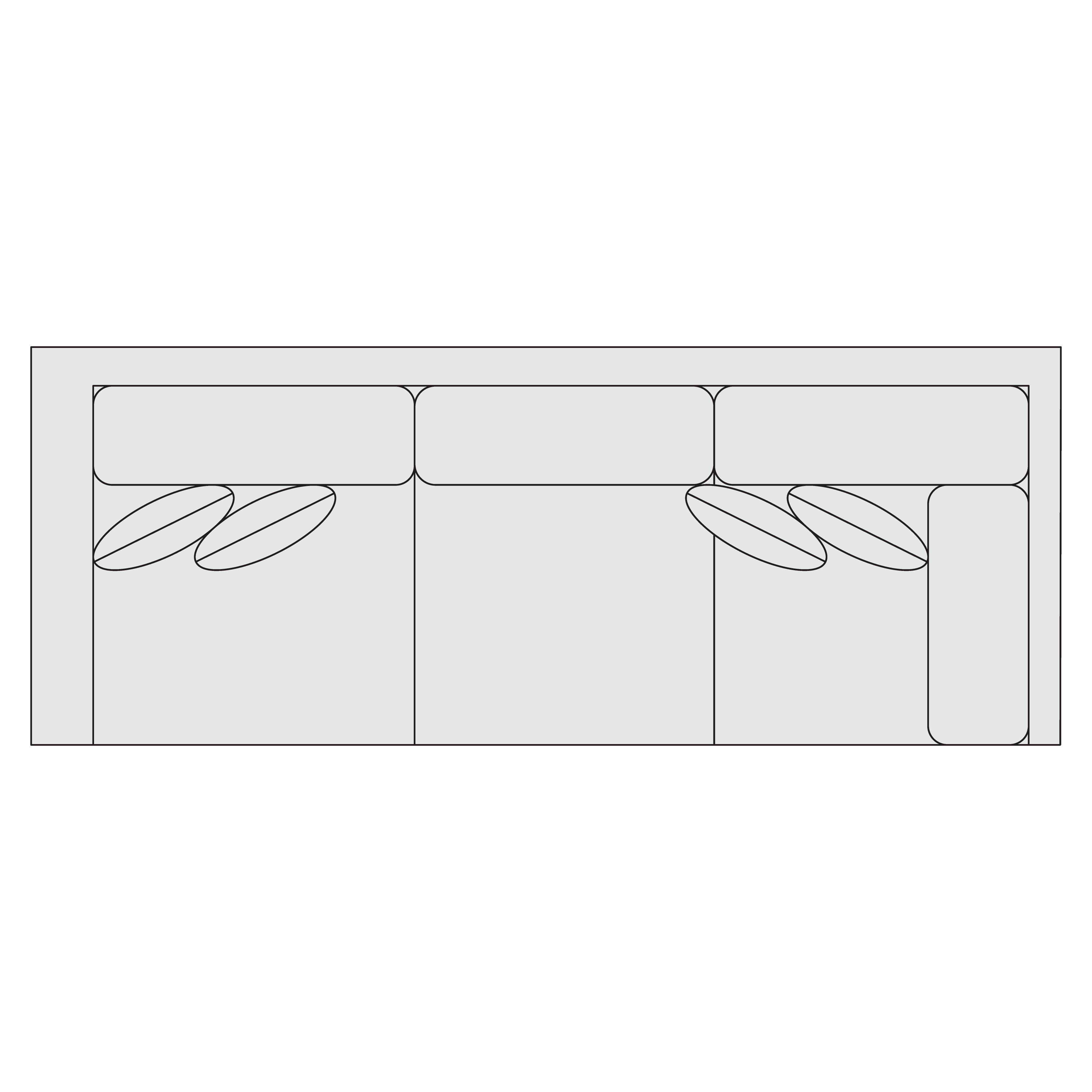 Fabric Right Arm Return Sofa