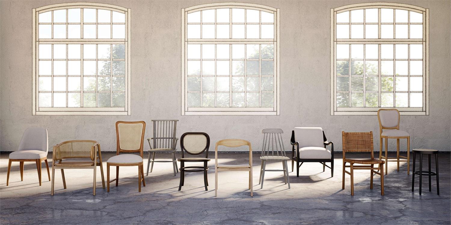 Laurna Dining Chair w/ Upholstered Seat & Rattan Back - Teak