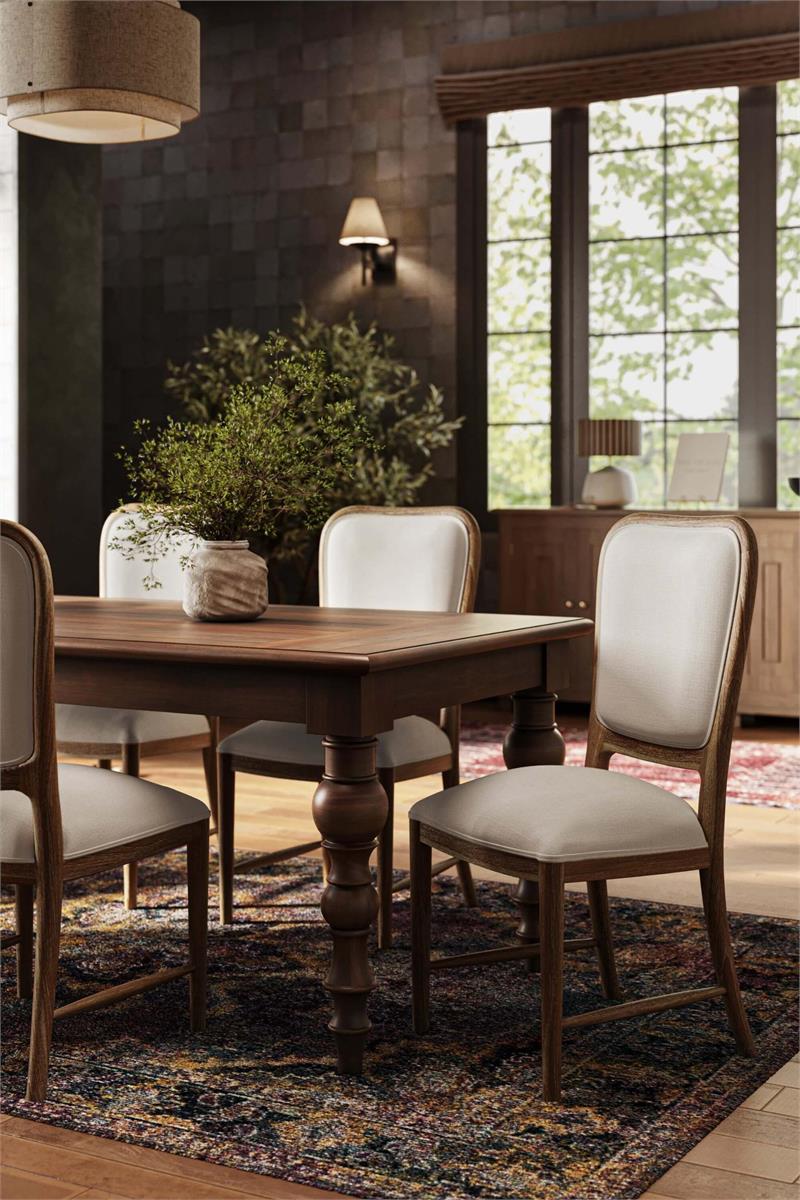 Laurna Dining Chair w/ Upholstered Back - Teak