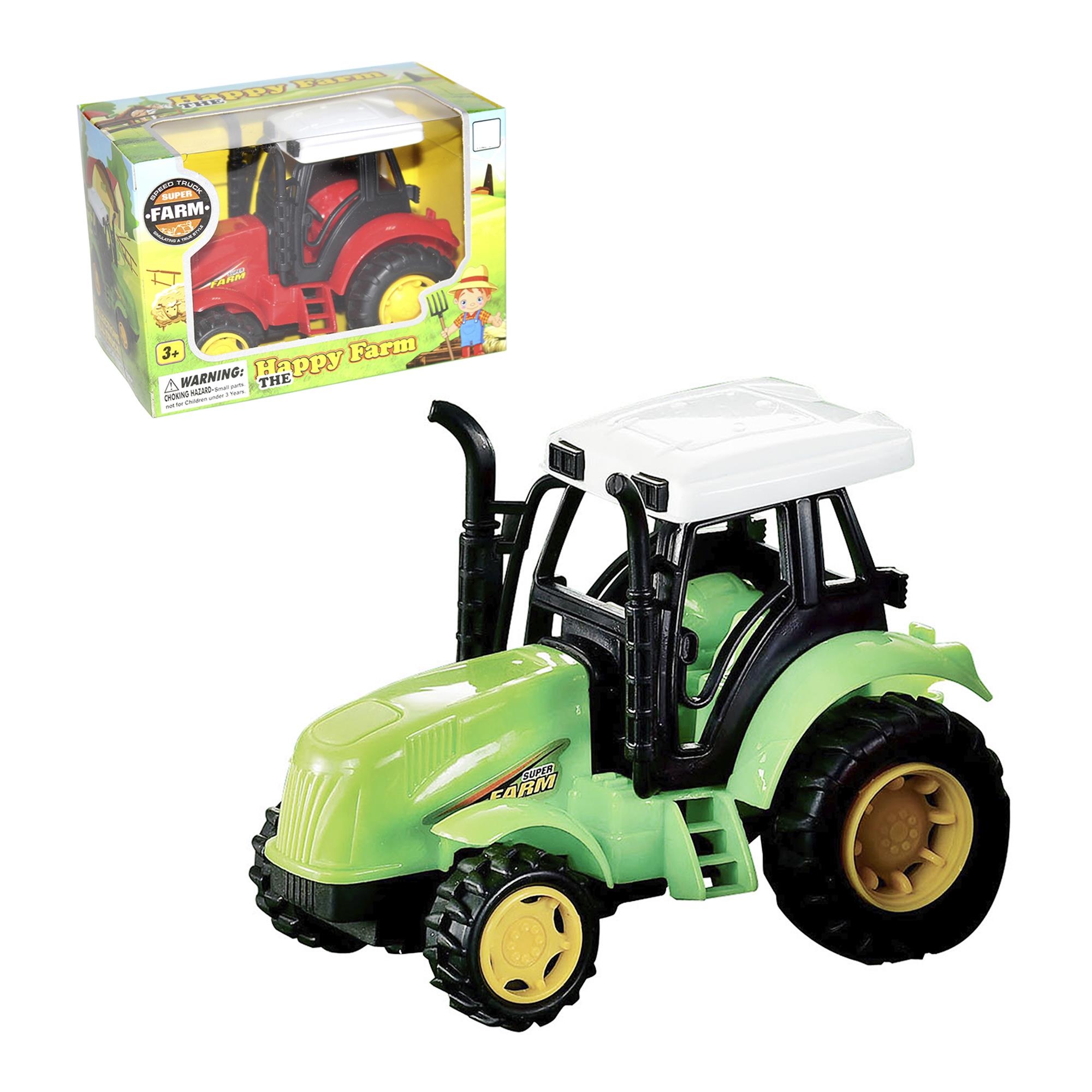 5" Happy Farm Friction Power Farm Tractor, 2 Colour, wbx