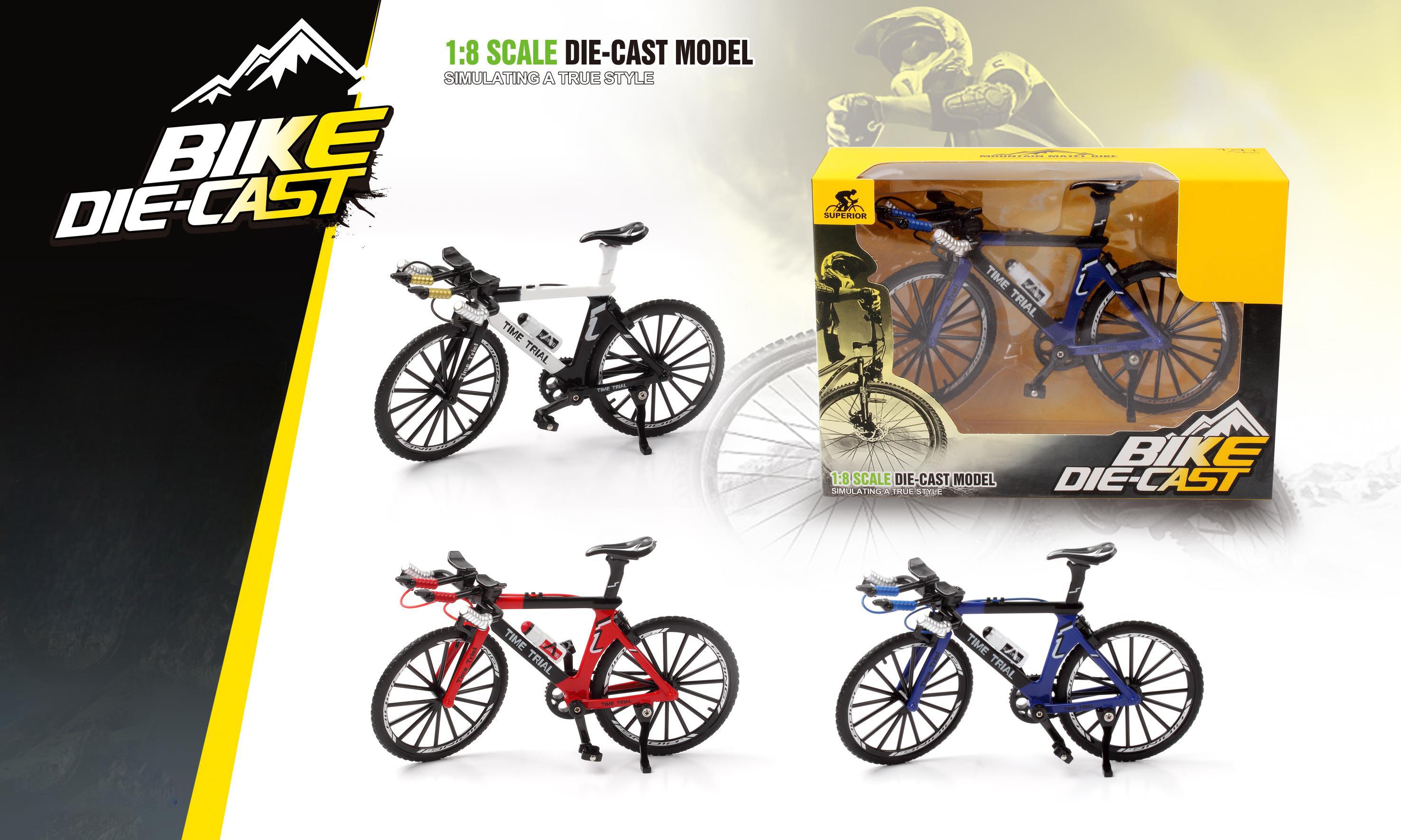 1:8 Free wheel Diecast Cruiser Triathlon Road Bike, 3 Asst., wbx