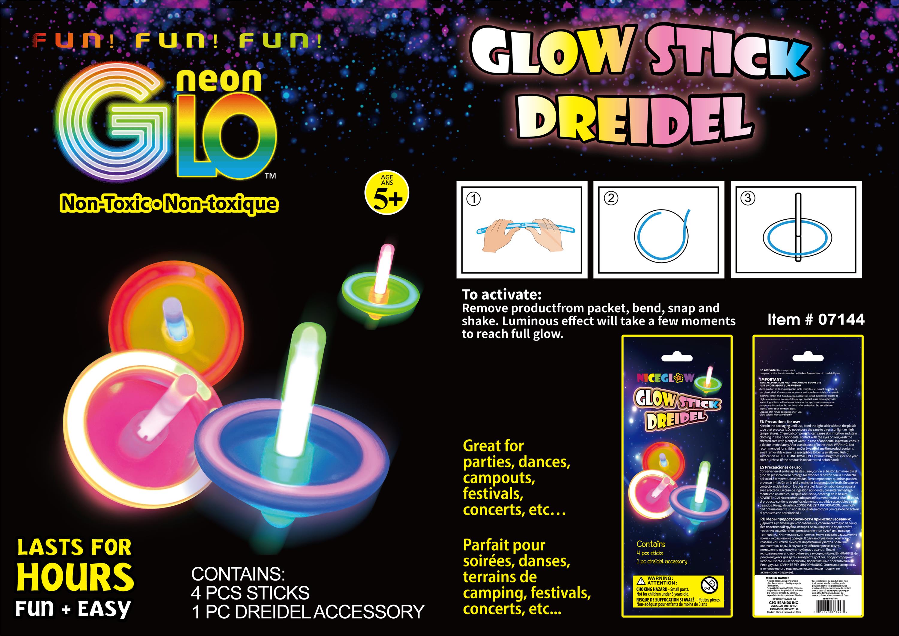 Neon Glow Gyroscope Spinning Toy multipack, 6 Cols mixed