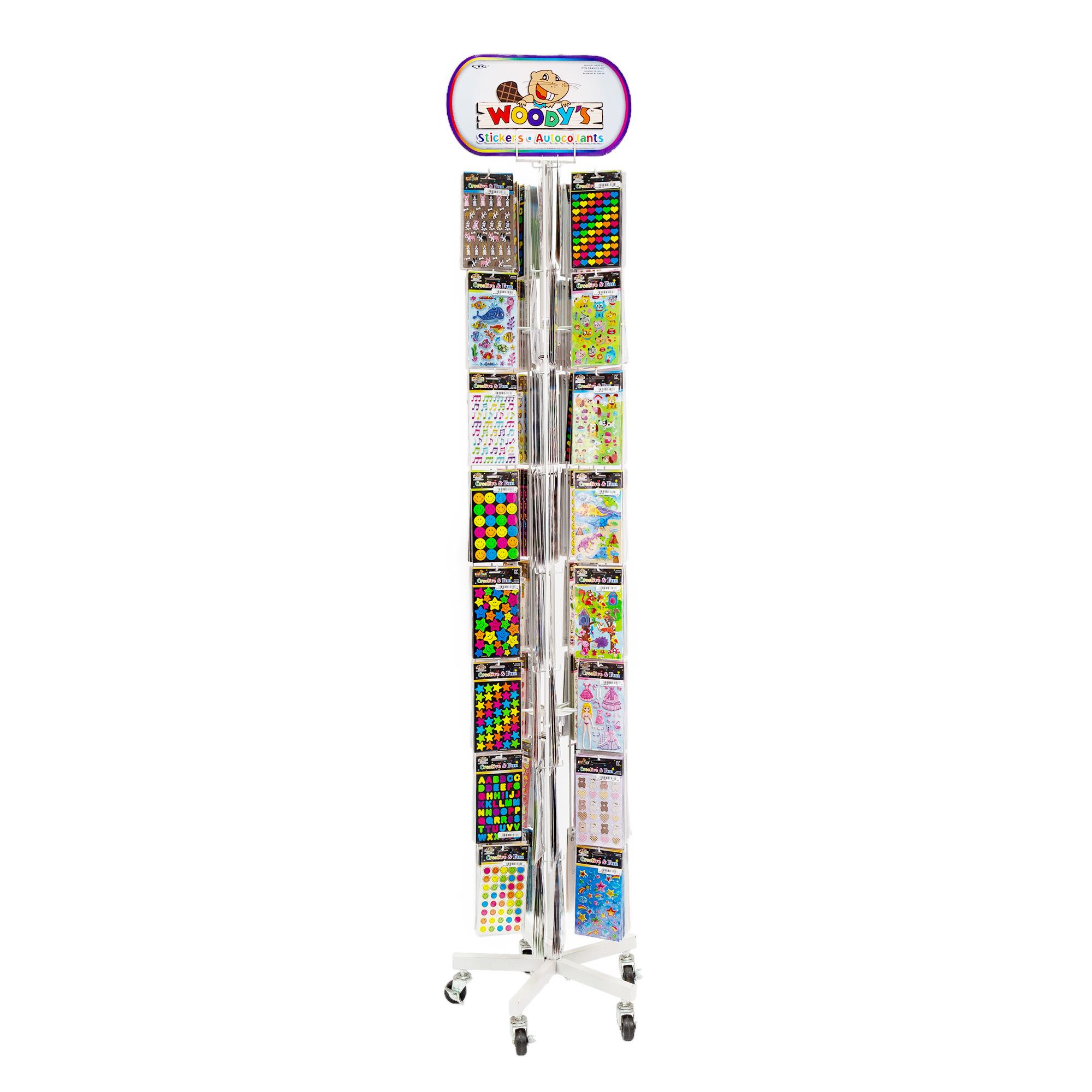 Woody's Stickers 960-Pc Deal + Rack 80 Designs, pbh