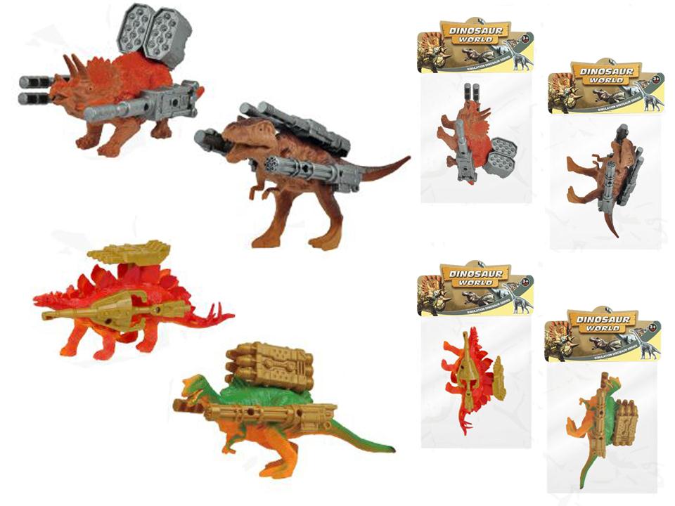 Combat Dinosaur With Weapons 4 Asst., Polybag with Header