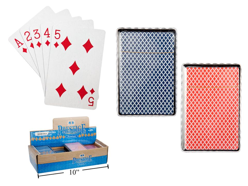 Prestige Bridge size Playing Card, 2 styles, Plastic Case, 12/dsp