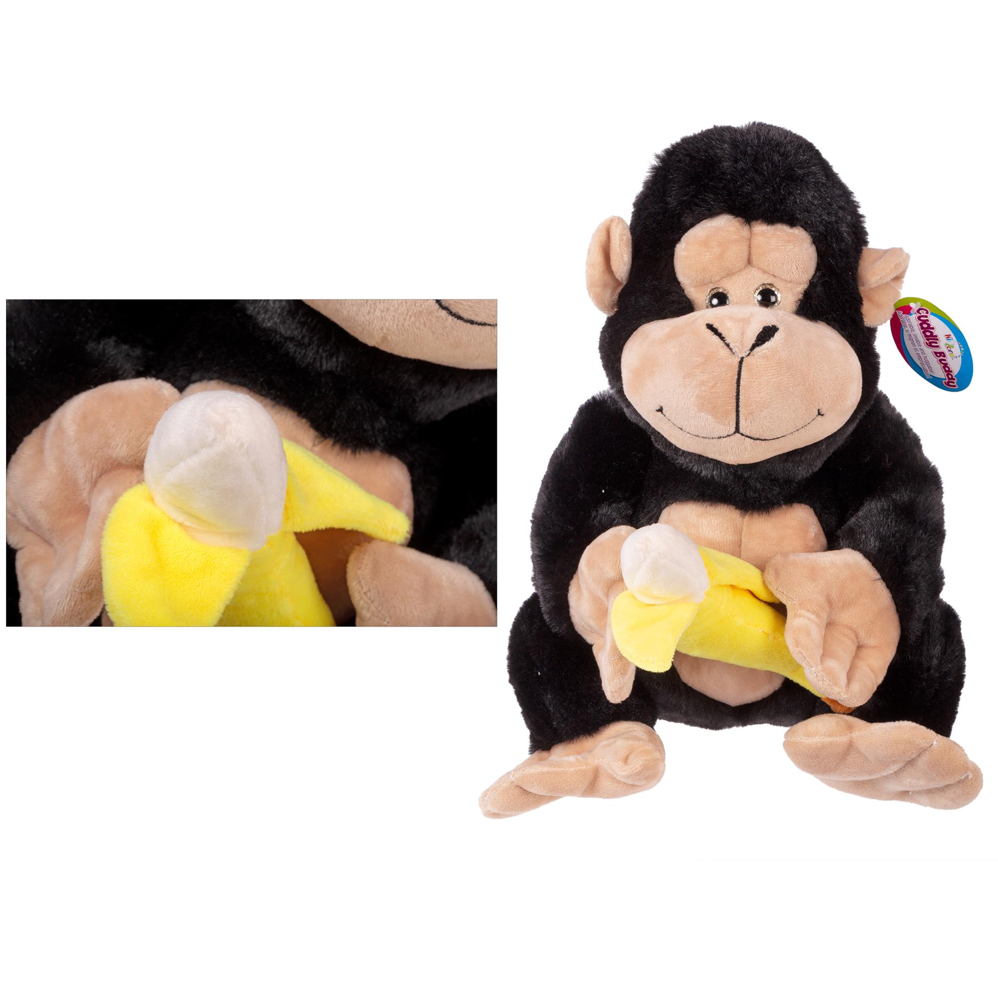 Cuddly Buddy 11" Plush Ape w/Banana 6pcs/polybag