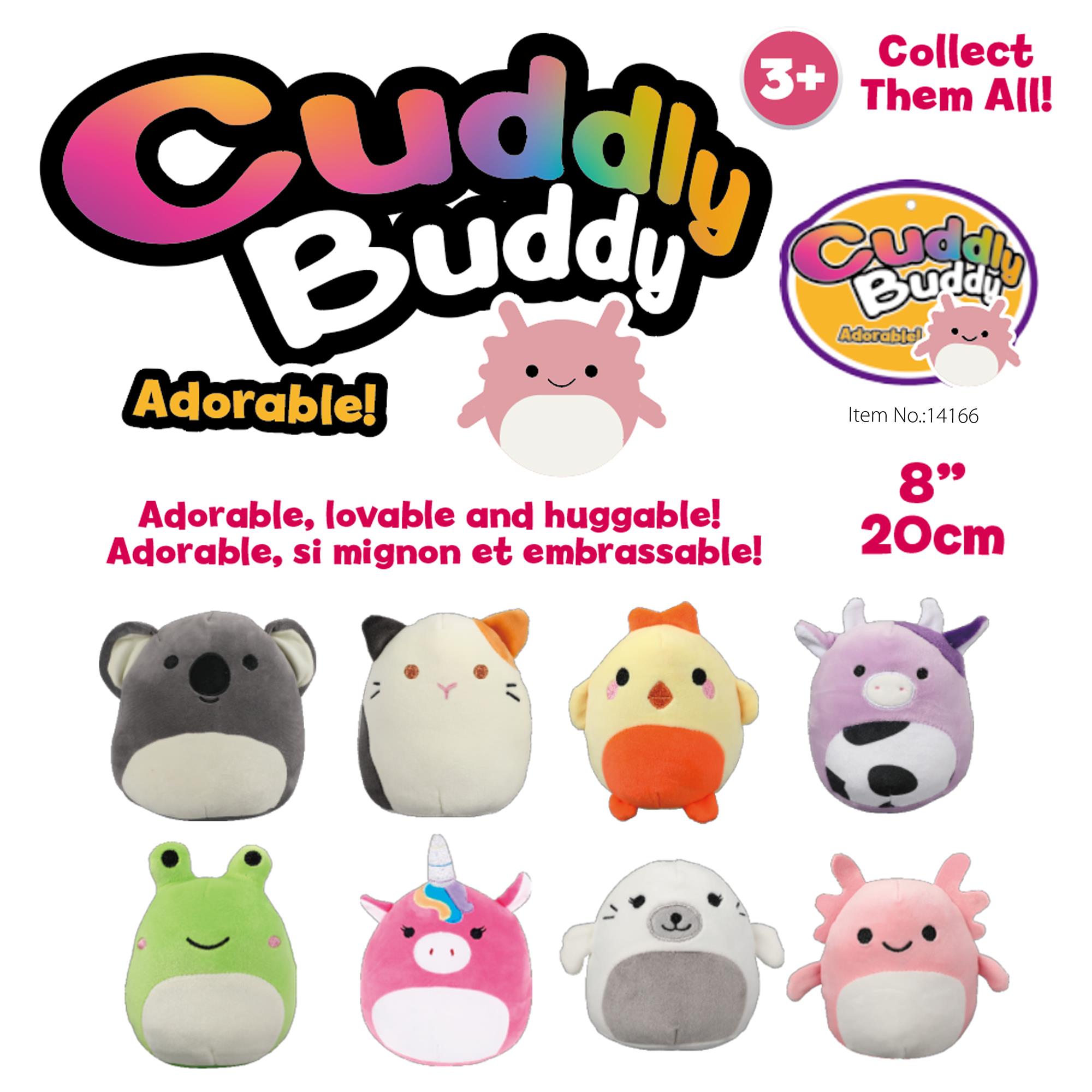 Cuddly Buddy 8" Plush Animal, 8 styles, 12pcs/opp bag