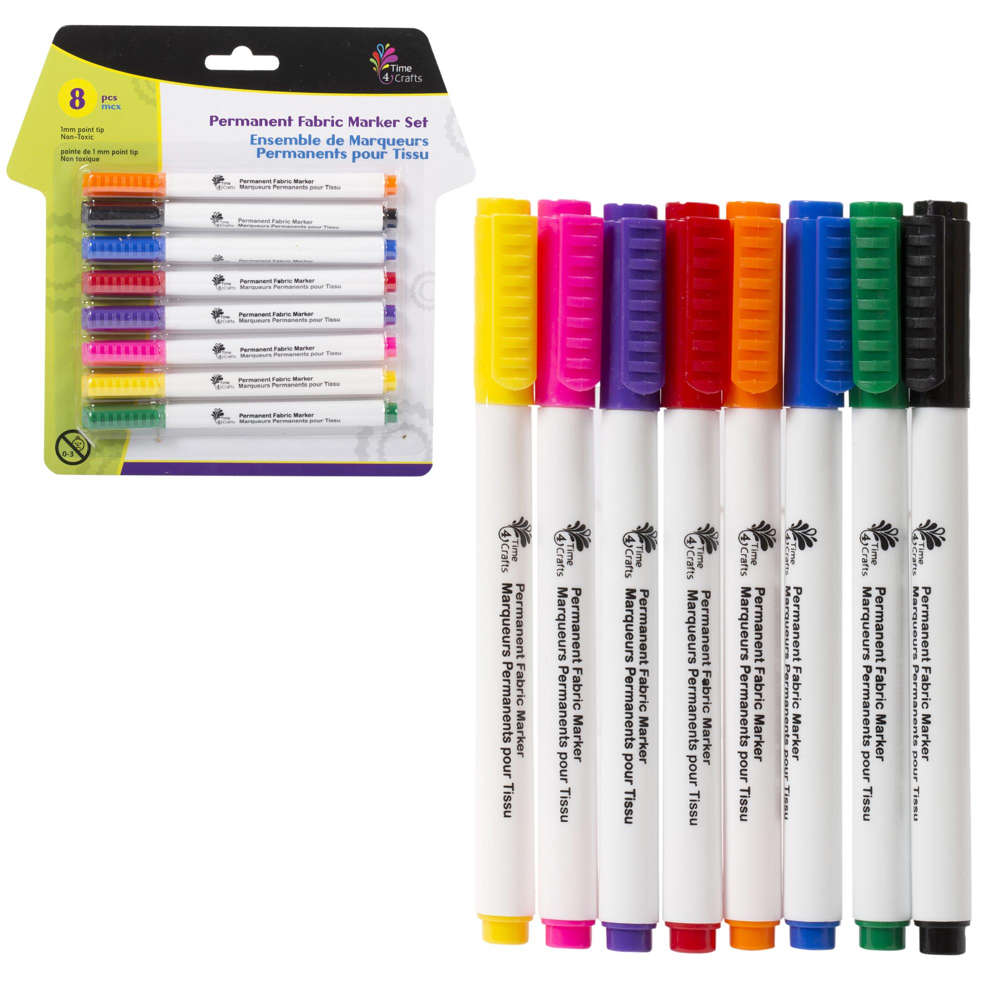 T4C,8pcs Permanent Fabric Markers b/c,