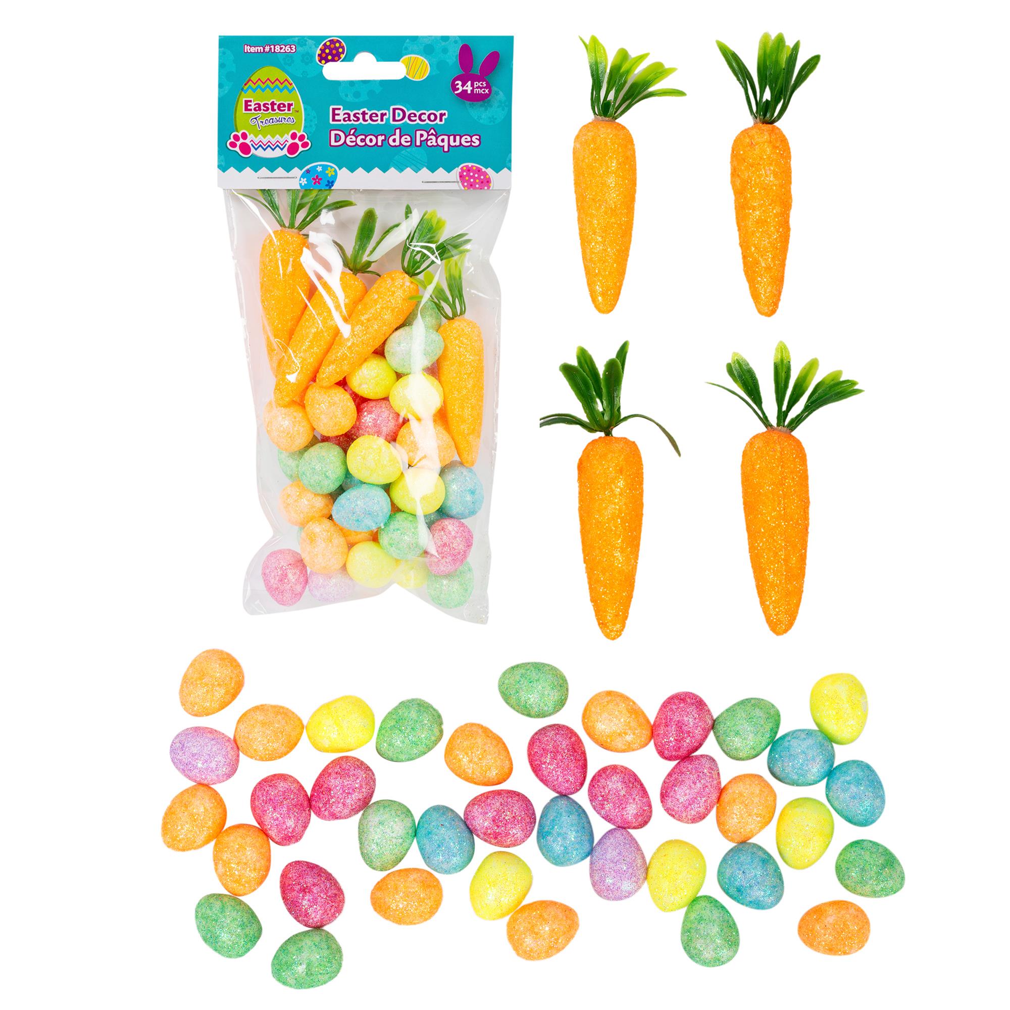 Easter 34pk Glitter Eggs & Carrots Craft Kit, pbh