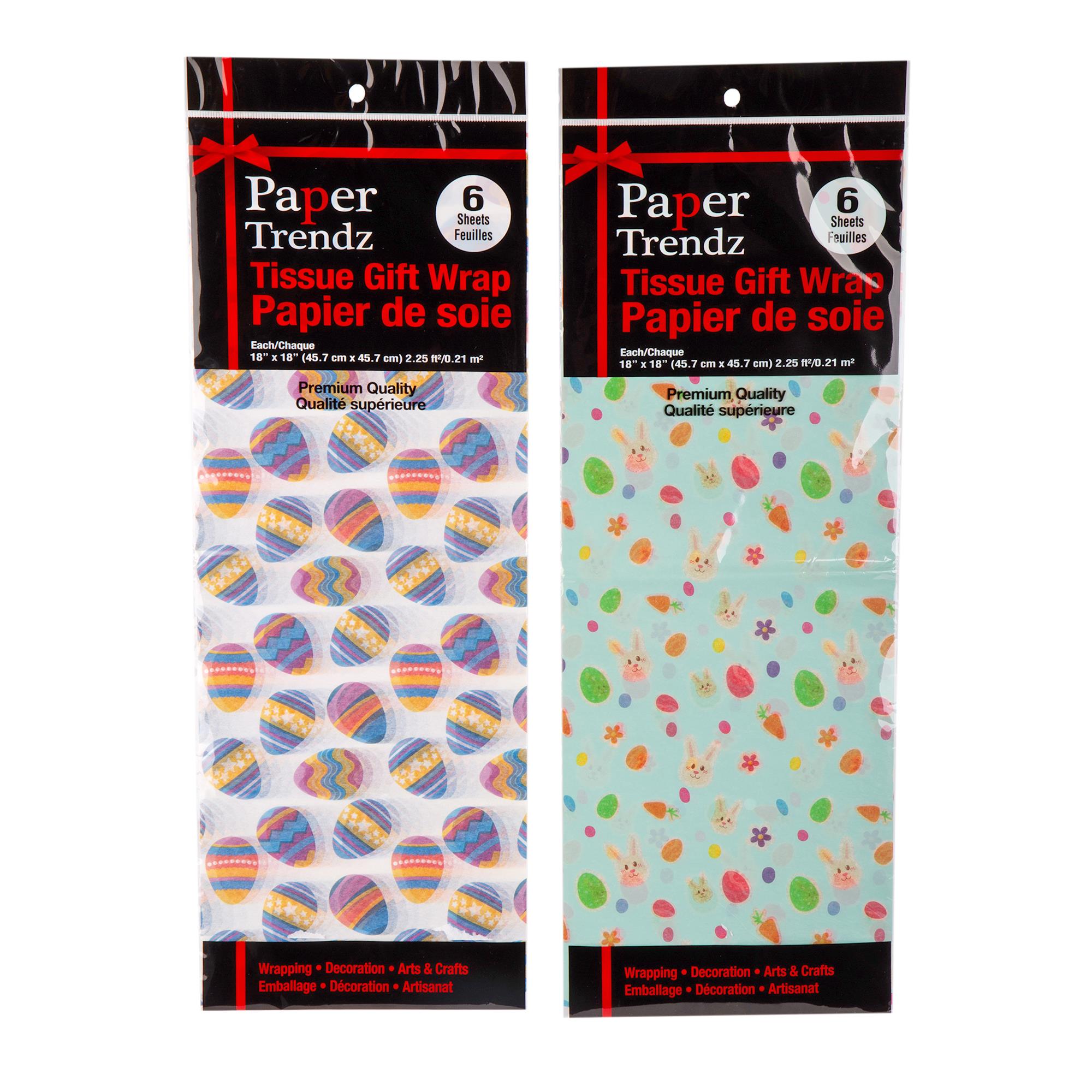 Paper T. Easter 6-Sheet Tissue Paper, 18x18", 2/s, printed bag