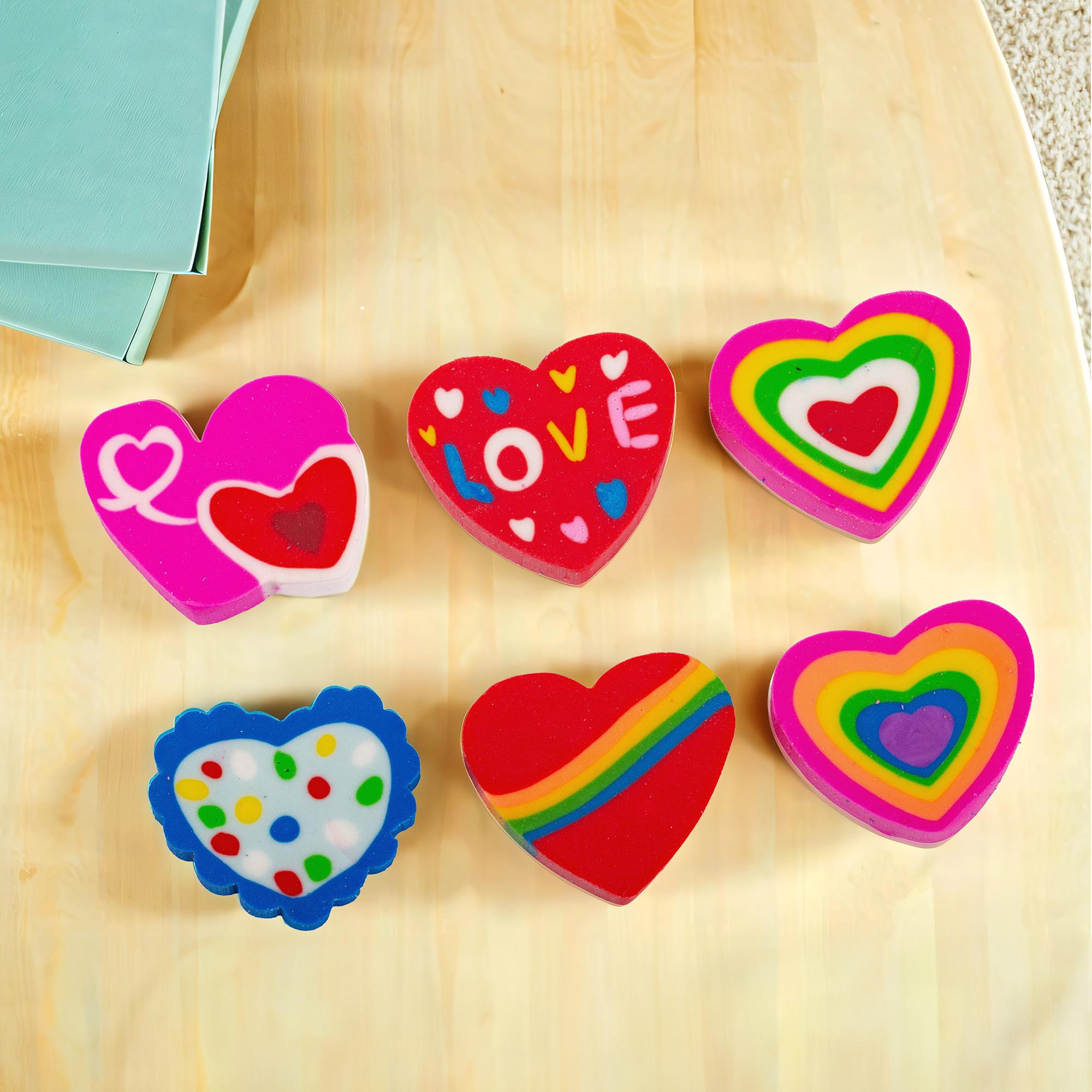 V'tines 12pk Heart Shape Eraser pbh