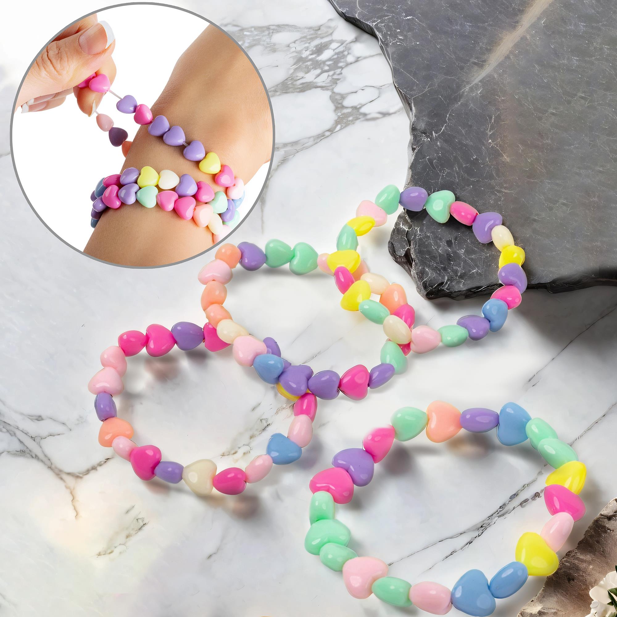 V'tines 4pk Heart Beads Bracelet pbh