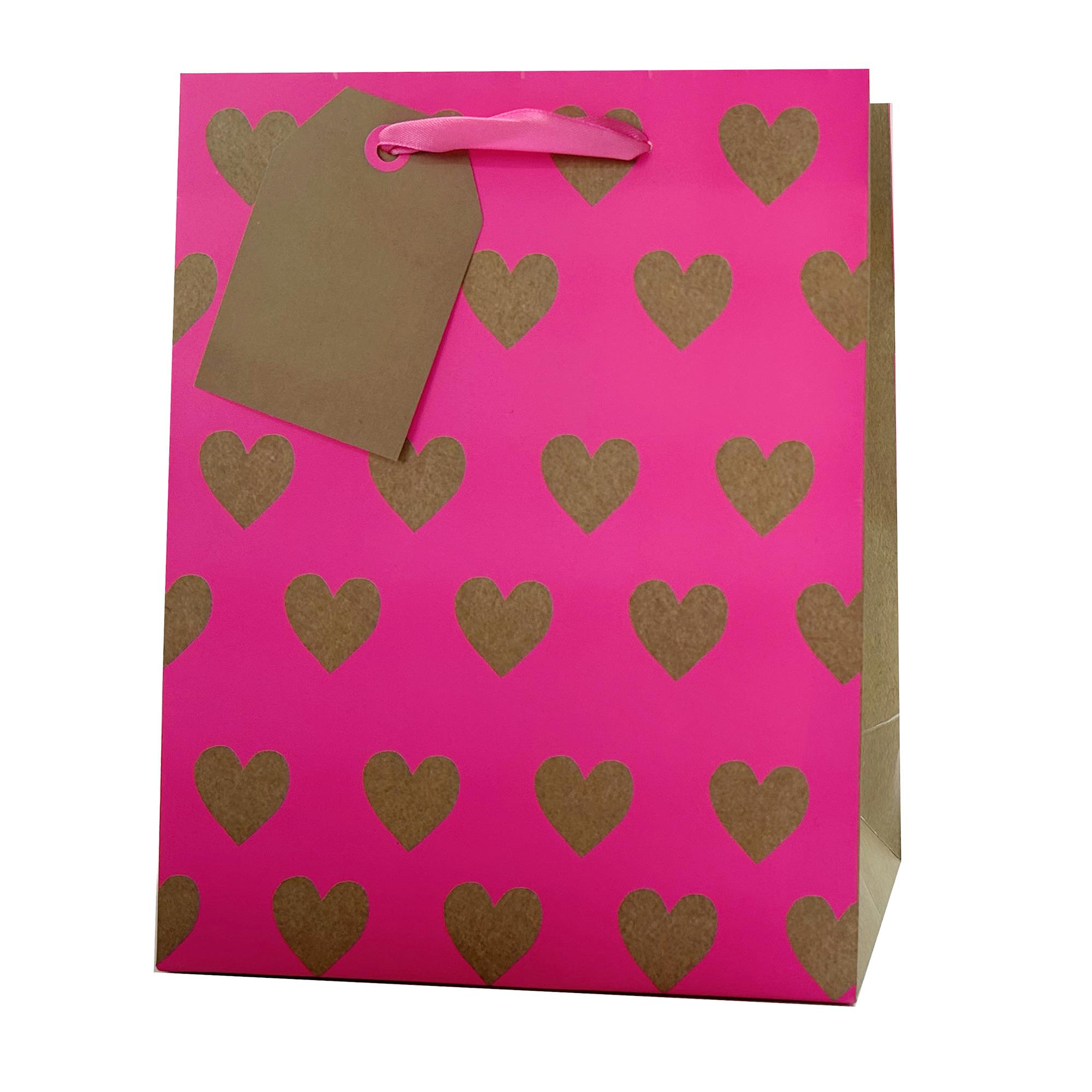 Paper T. DLX Gift Bag, Medium, Neon Hearts, Matte/Neon