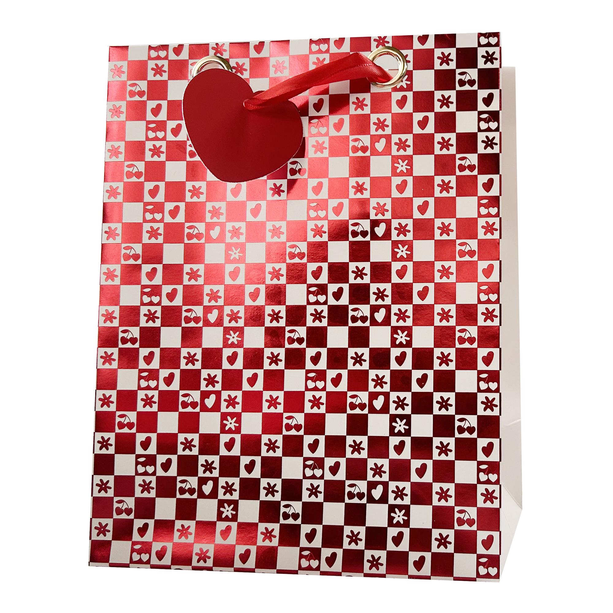 Paper T. DLX Gift Bag, Medium, Cute Checker, Matte/HS