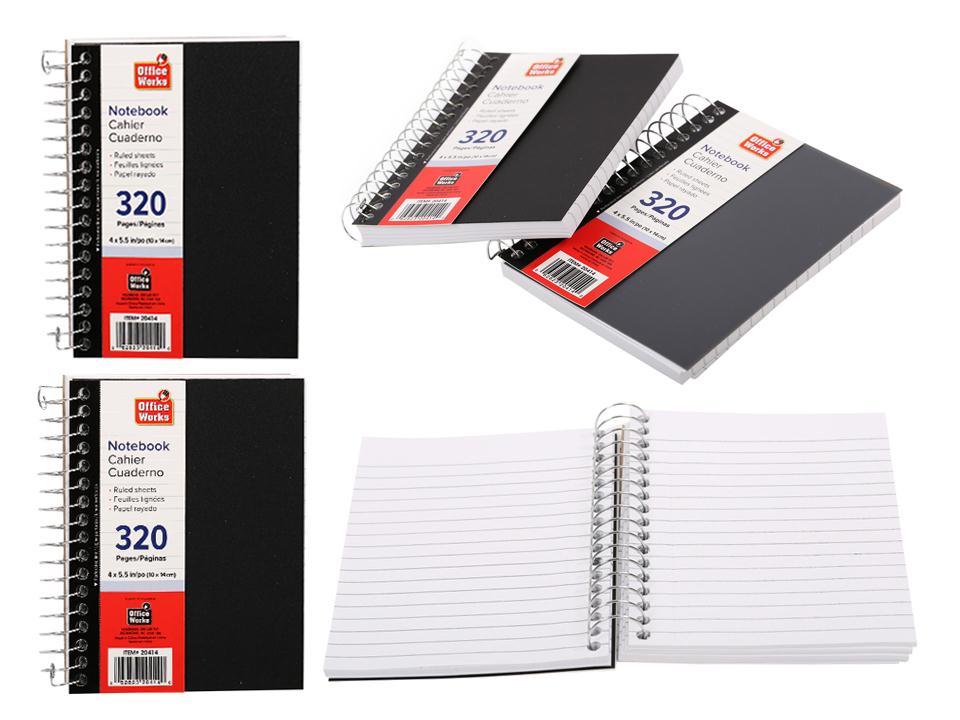 O.WKs. 4 x 5.5" 320 Pages PP Cover Notebook, 2 Col., (A115479)