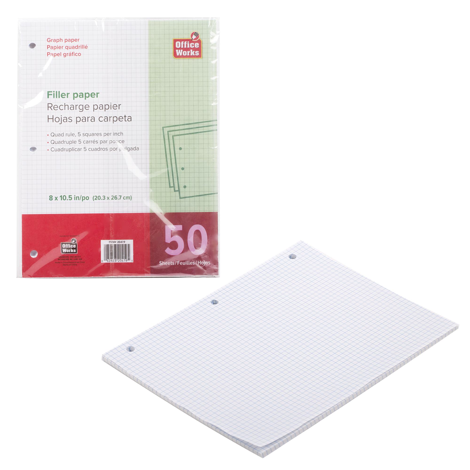 O.WKs. 50-sheet 8x10.5" 1/5" Graph Paper