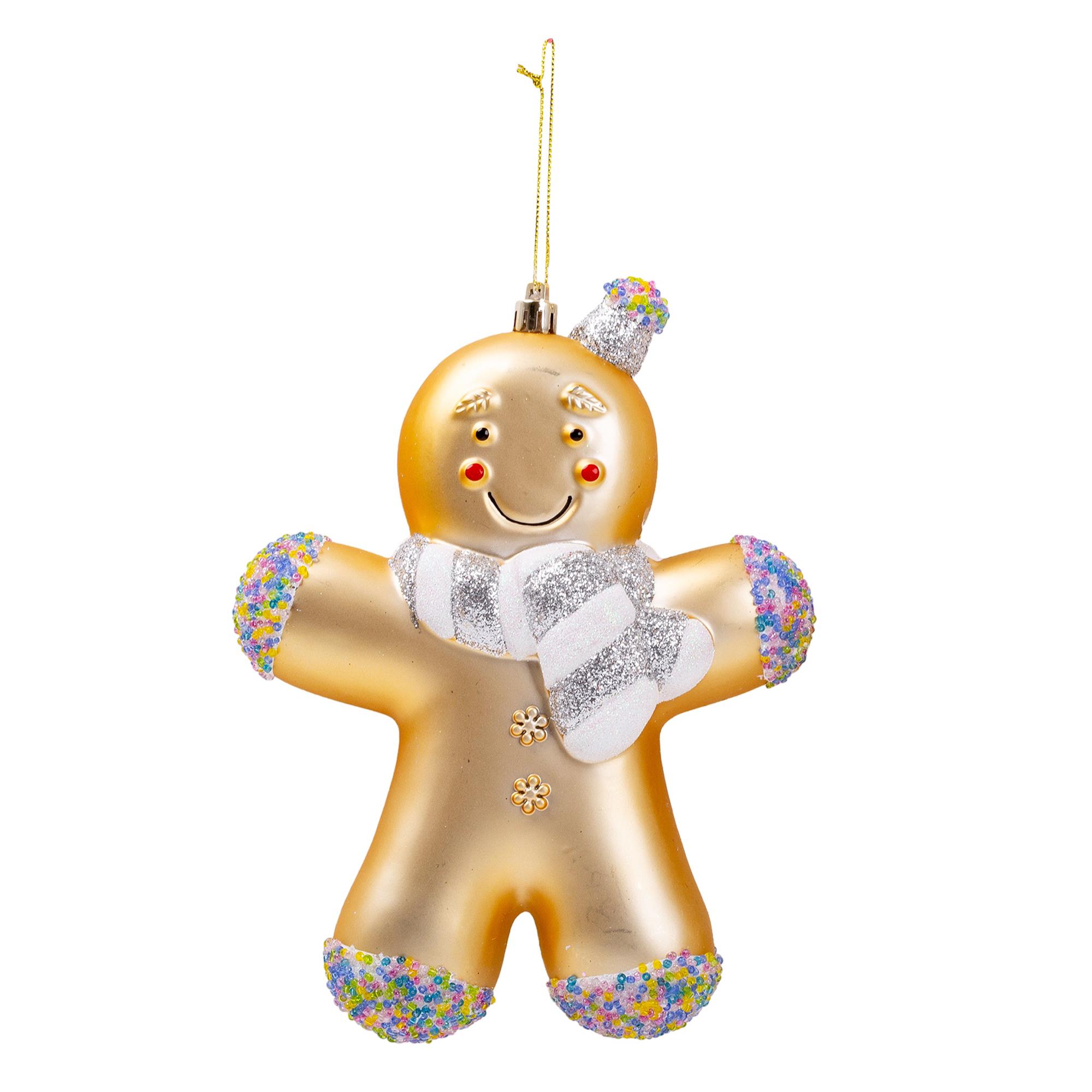 Deco N. Xmas Gingerbread Ornament, 6x8", Silver, cht