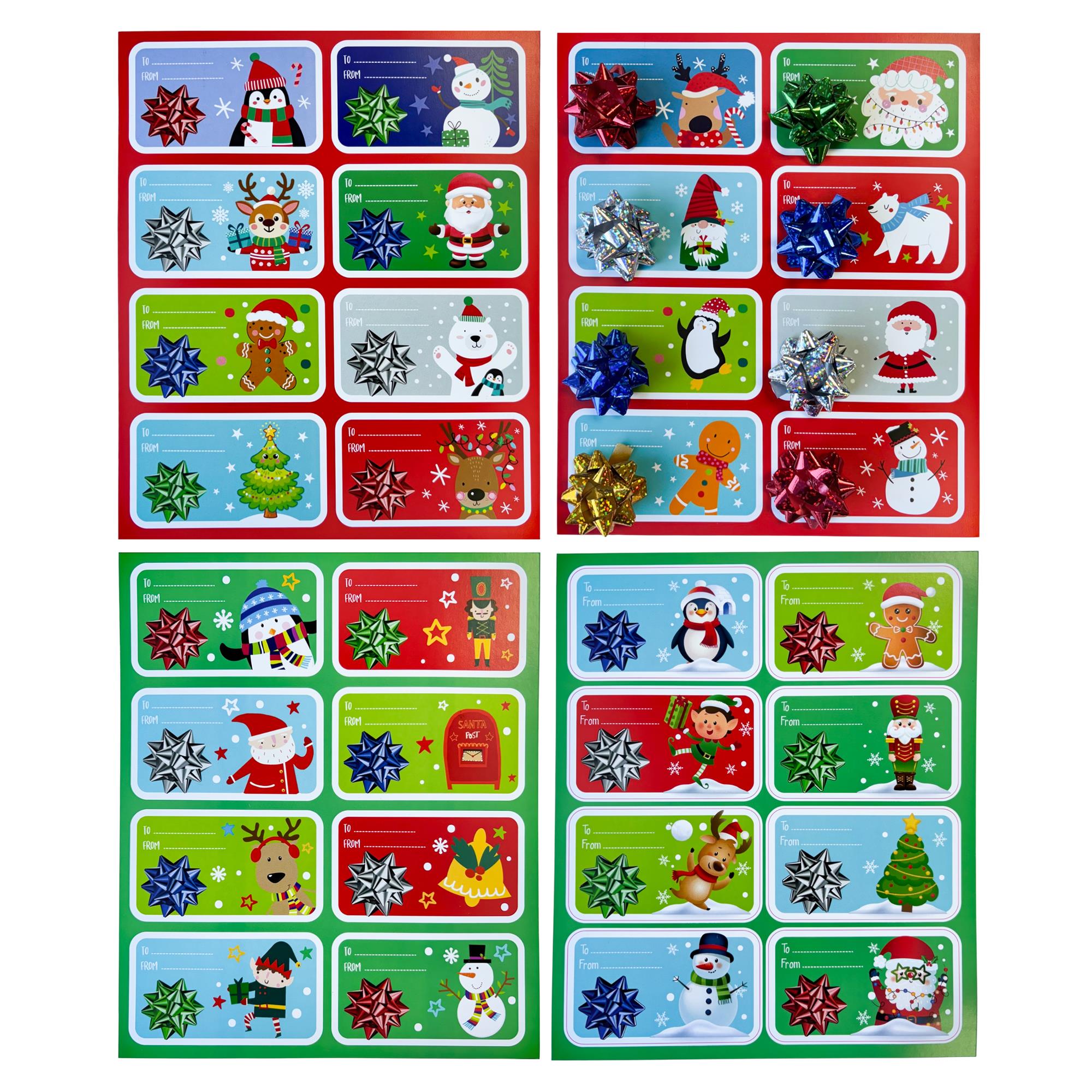 Paper T. Xmas 8pc Gift Tags w/Bow, opp pb + header