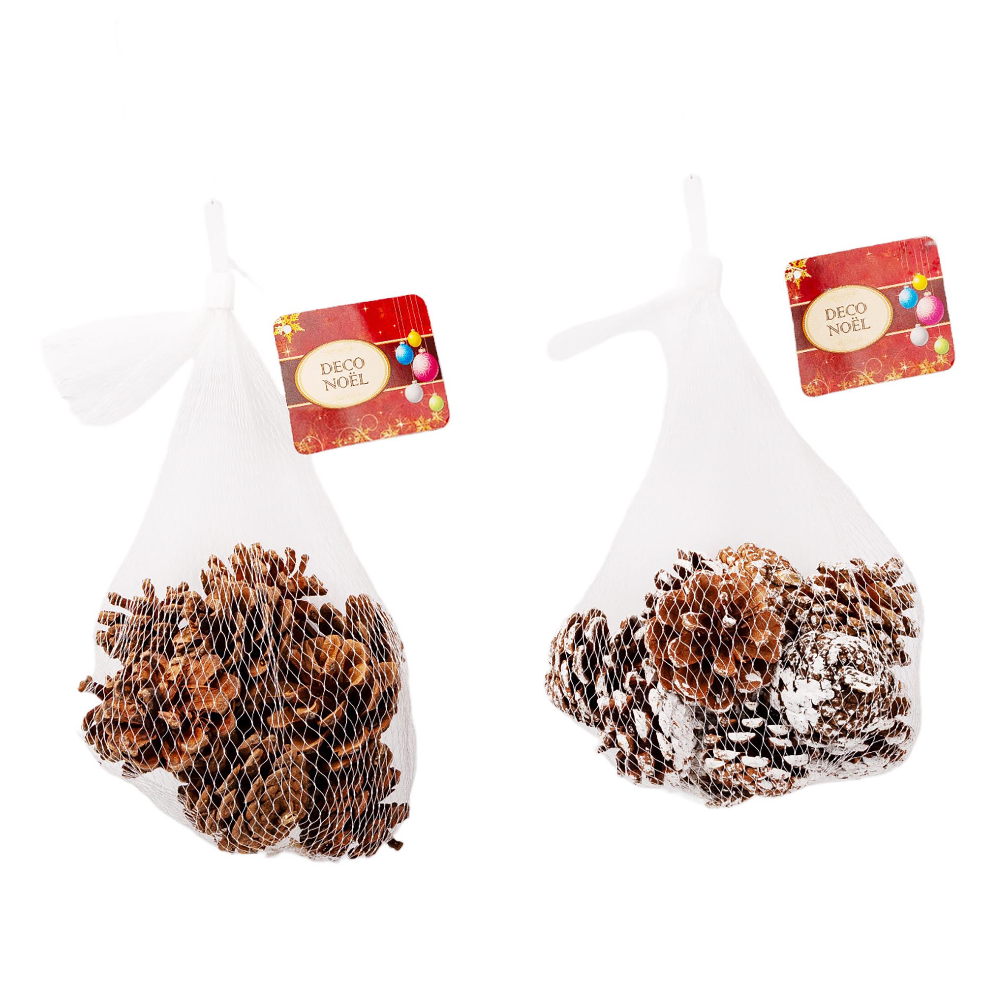 Deco N. 12pcs 2" Pinecones in Net Bag, 2asst., cht