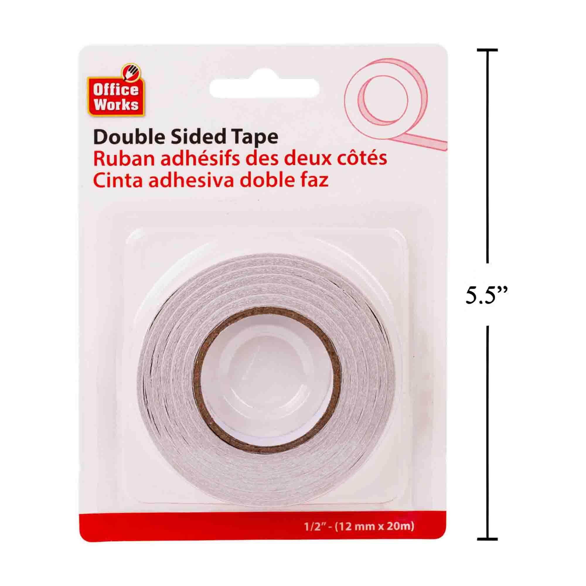 O.WKs. Double Sided Tape, 12mm x 20m, b/c