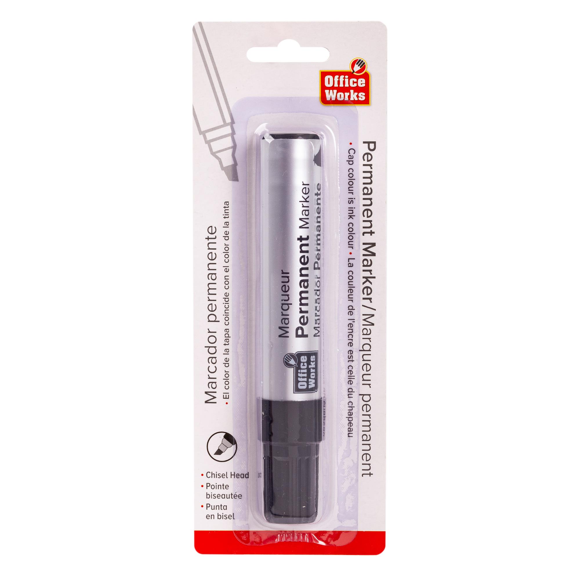 O.WKs. Jumbo Permanent Marker, Black, Chisel Head, b/c